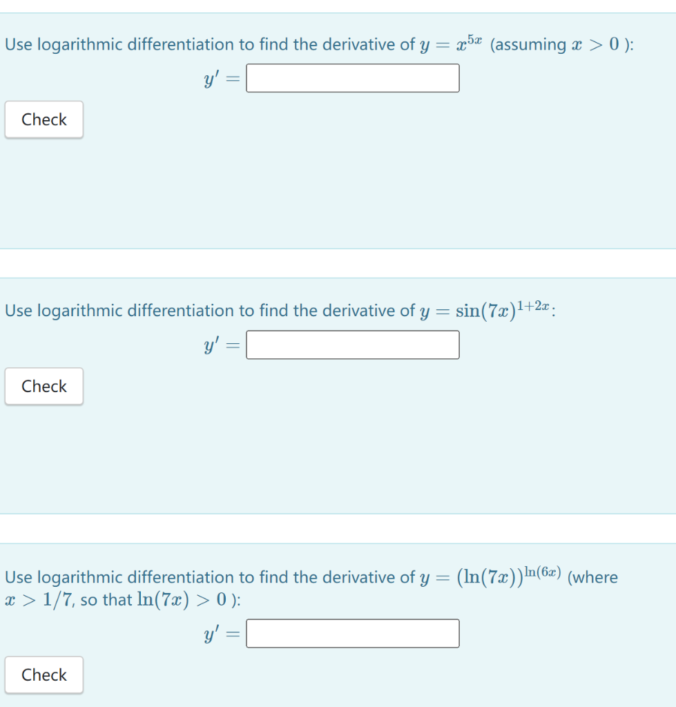 Solved Use logarithmic differentiation to find the | Chegg.com