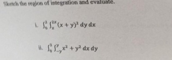 Solved Sketch the region of integration and evaluate. | Chegg.com