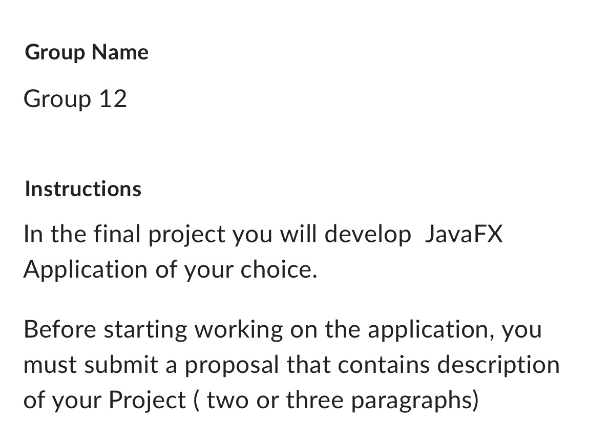 Solved Group Name Group 12 Instructions In the final project | Chegg.com