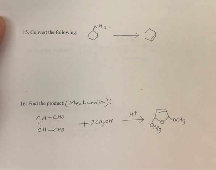 Solved NH2- 15. Convert the following: 16. Find the | Chegg.com