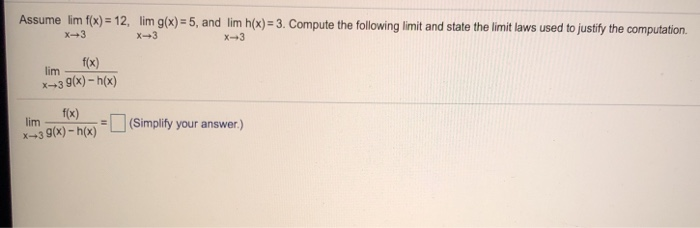 Solved Compute the following limit assuming lim f(x)-7. | Chegg.com