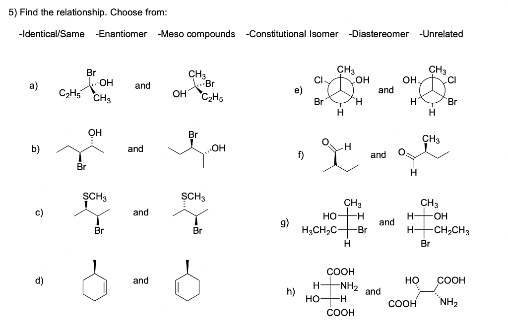 Solved 5) Find the relationship. Choose from: | Chegg.com
