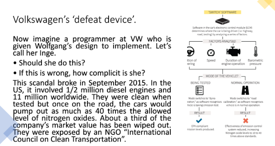 Solved Volkswagen's 'defeat device'. Now imagine a | Chegg.com