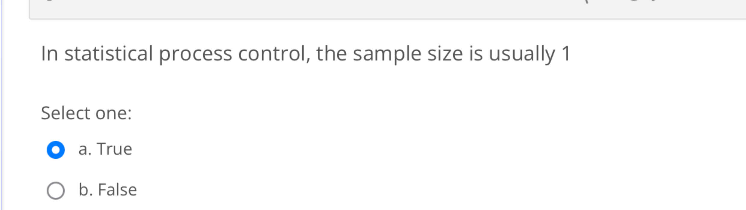 Solved In statistical process control, the sample size is | Chegg.com