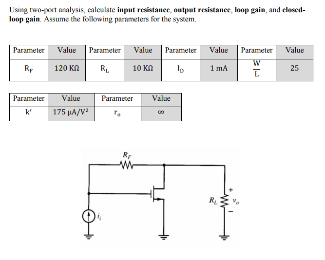 Solved Using two-port analysis, calculate input resistance, | Chegg.com