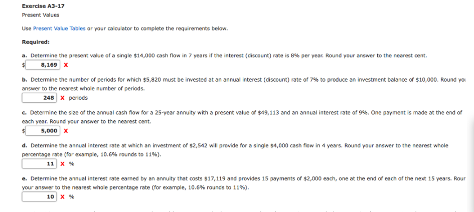 Solved Exercise A3-17 Present Values Use Present Value | Chegg.com