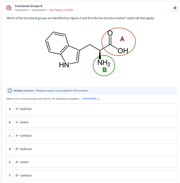 Solved Functional Groups BWhich of the functional groups are | Chegg.com