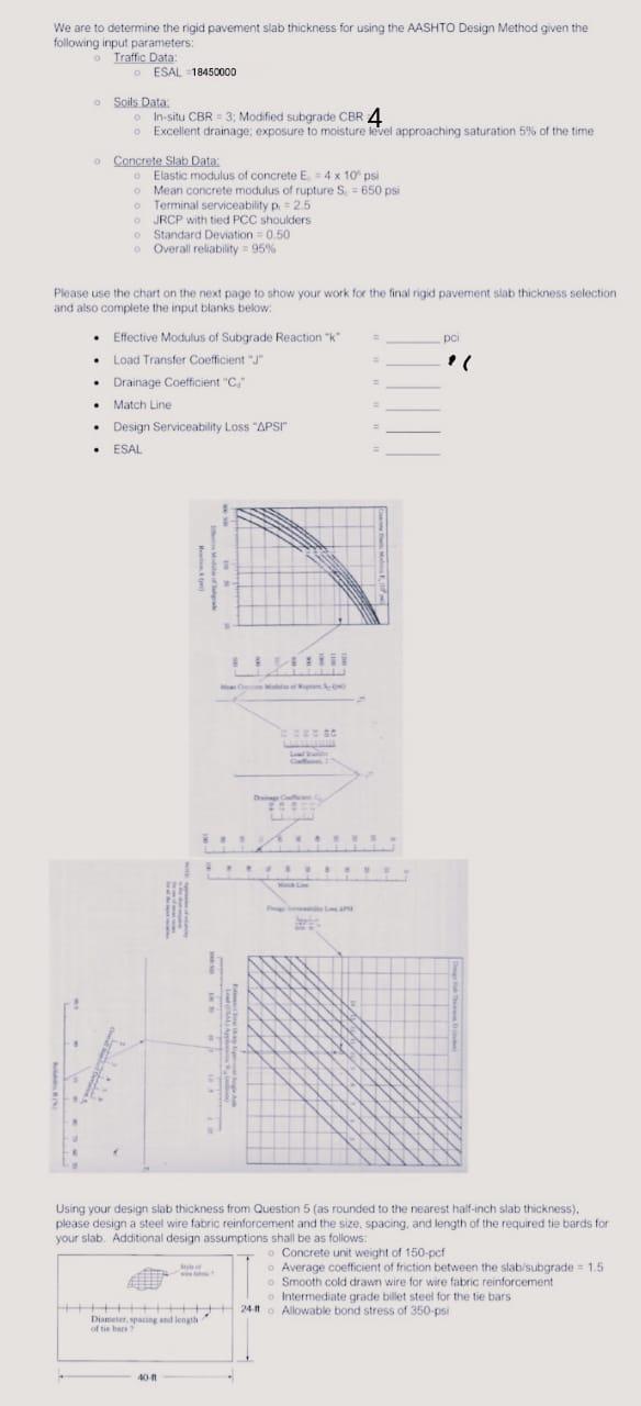 Solved We are to determine the ngid pavement slab thickness | Chegg.com