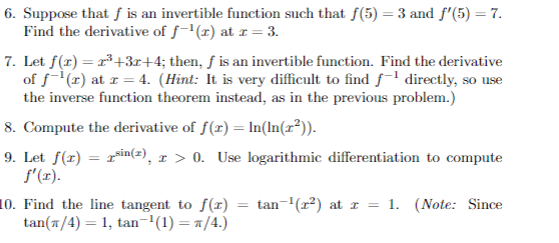 Solved 6. Suppose that is an invertible function such that | Chegg.com