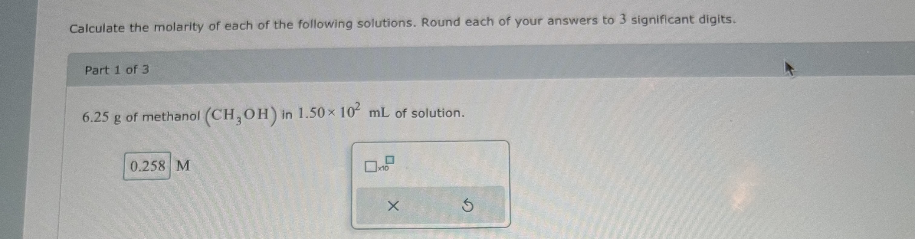 Solved Calculate the molarity of each of the following | Chegg.com
