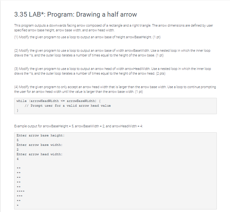 Solved This program outputs a downwards facing arrow | Chegg.com Solved This program outputs a downwards facing arrow | Chegg.com