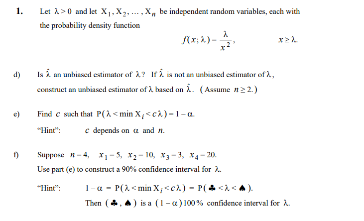 Solved Let λ > 0 and let X 1 , X2, , Xn be independent | Chegg.com
