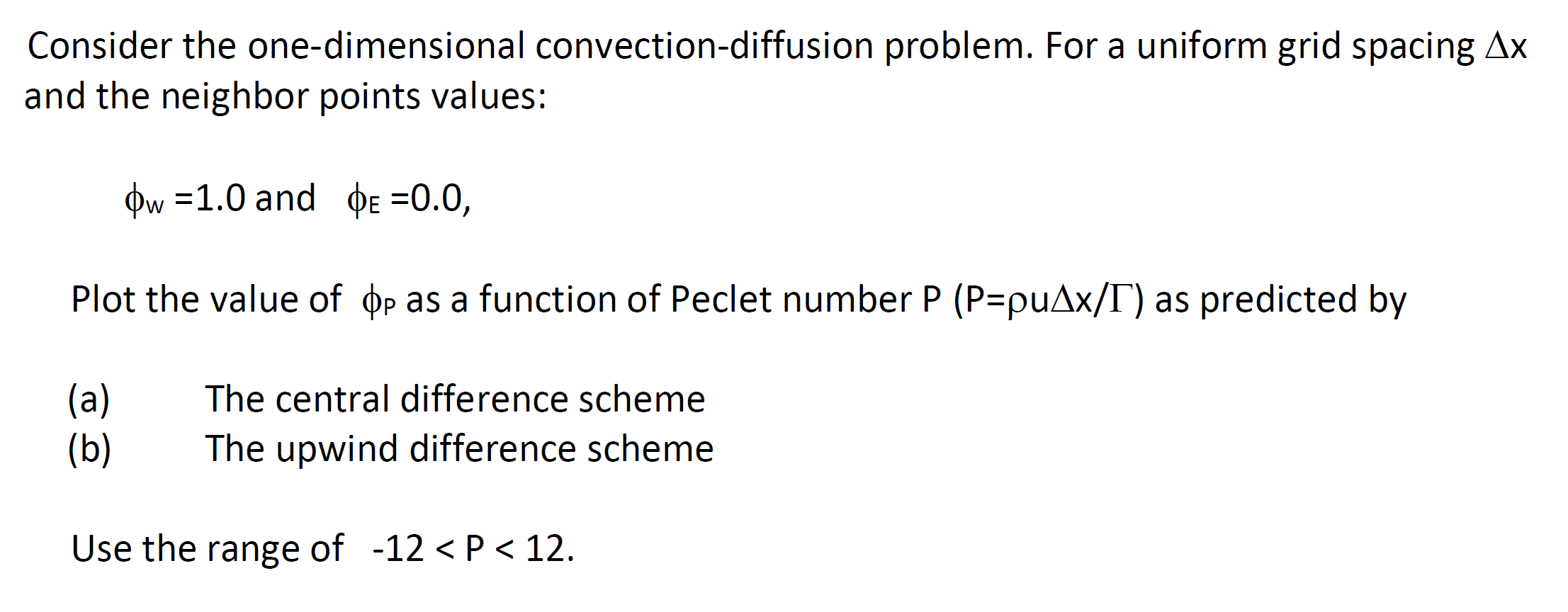 Consider the one-dimensional convection-diffusion | Chegg.com