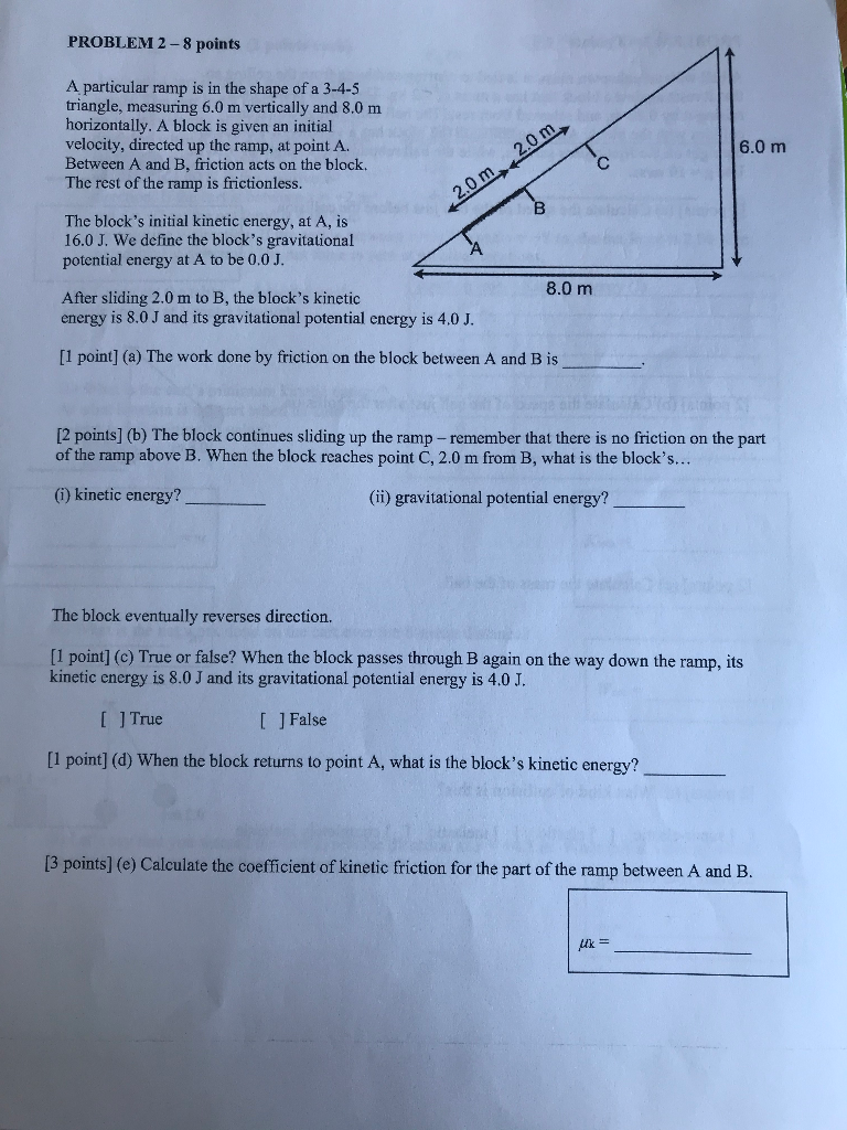 Solved PROBLEM 2-8 points A particular ramp is in the shape | Chegg.com