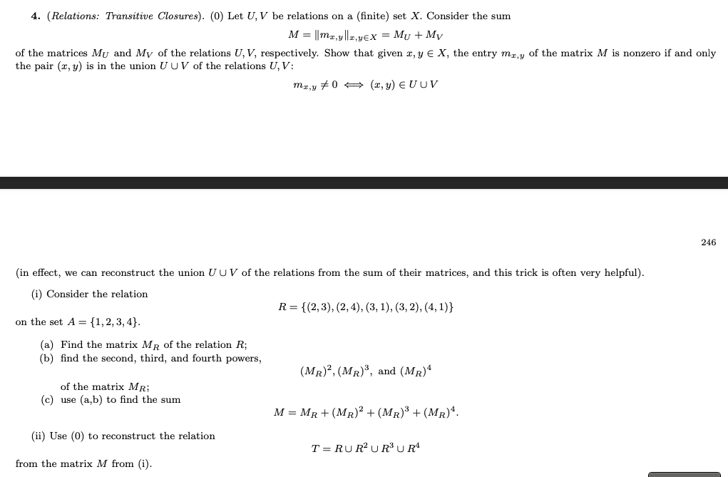 M=∥mx,y∥x,y∈X=MU+MV of the matrices MU and MV of the | Chegg.com