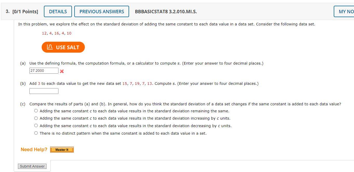 Solved 3. [0/1 Points] DETAILS PREVIOUS ANSWERS BBBASICSTAT8 | Chegg.com