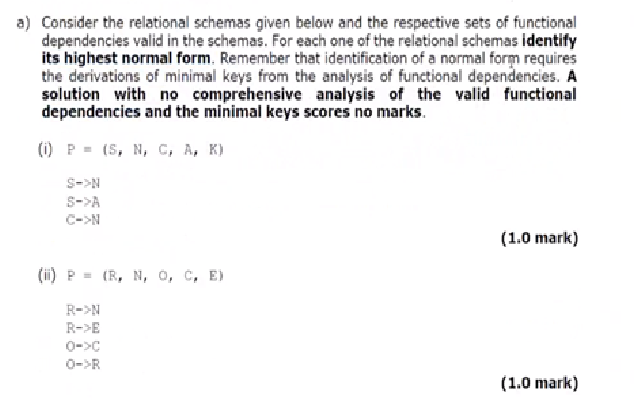 Solved a) Consider the relational schemas given below and | Chegg.com