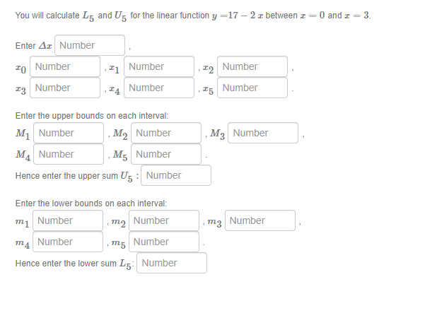 Solved You will calculate L5 and Ug for the linear function | Chegg.com