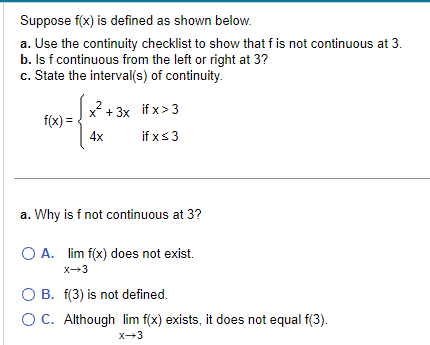Solved Suppose f(x) is defined as shown below. a. Use the | Chegg.com