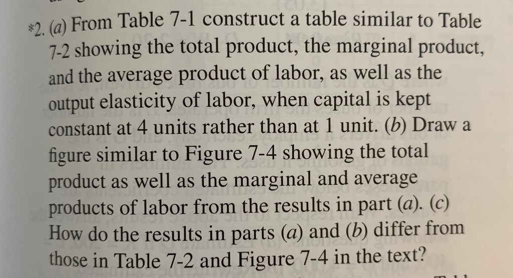 Solved 8 A From Table 7 1 Construct A Table Similar To