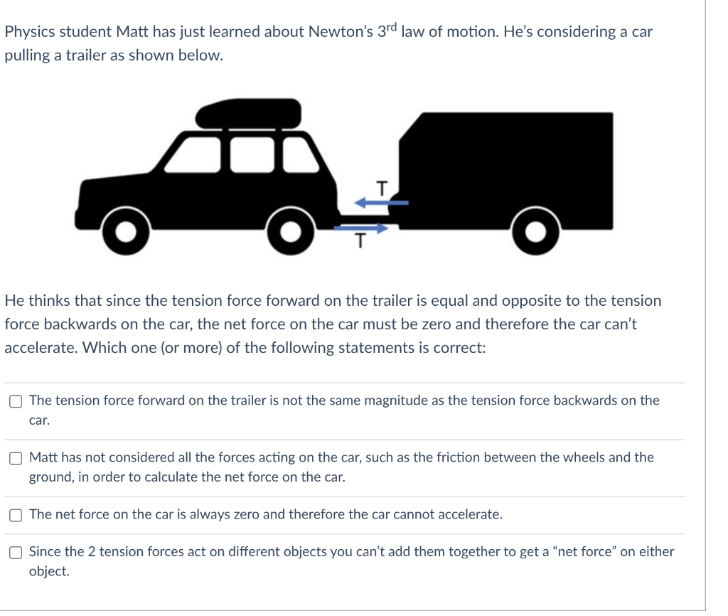 Solved Physics student Matt has just learned about Newton's | Chegg.com
