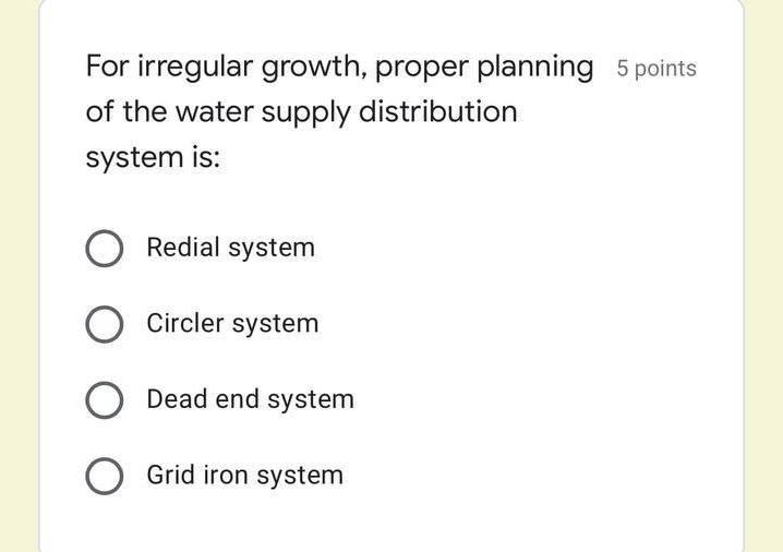 Solved For irregular growth, proper planning 5 points of the | Chegg.com
