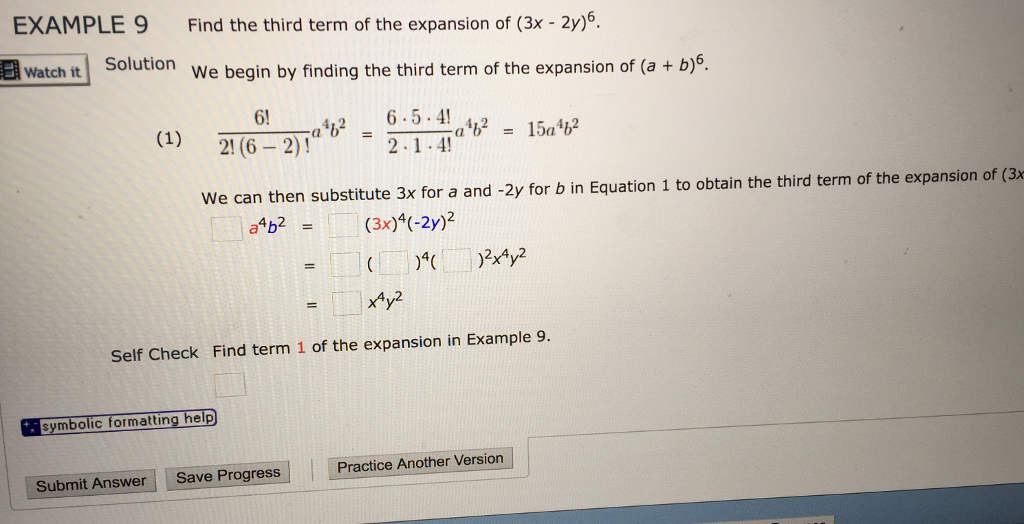 Solved EXAMPLE 9 Find the third term of the expansion of (3x | Chegg.com