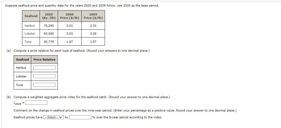 Solved (b) Compute a weighted aggregate price index for the | Chegg.com