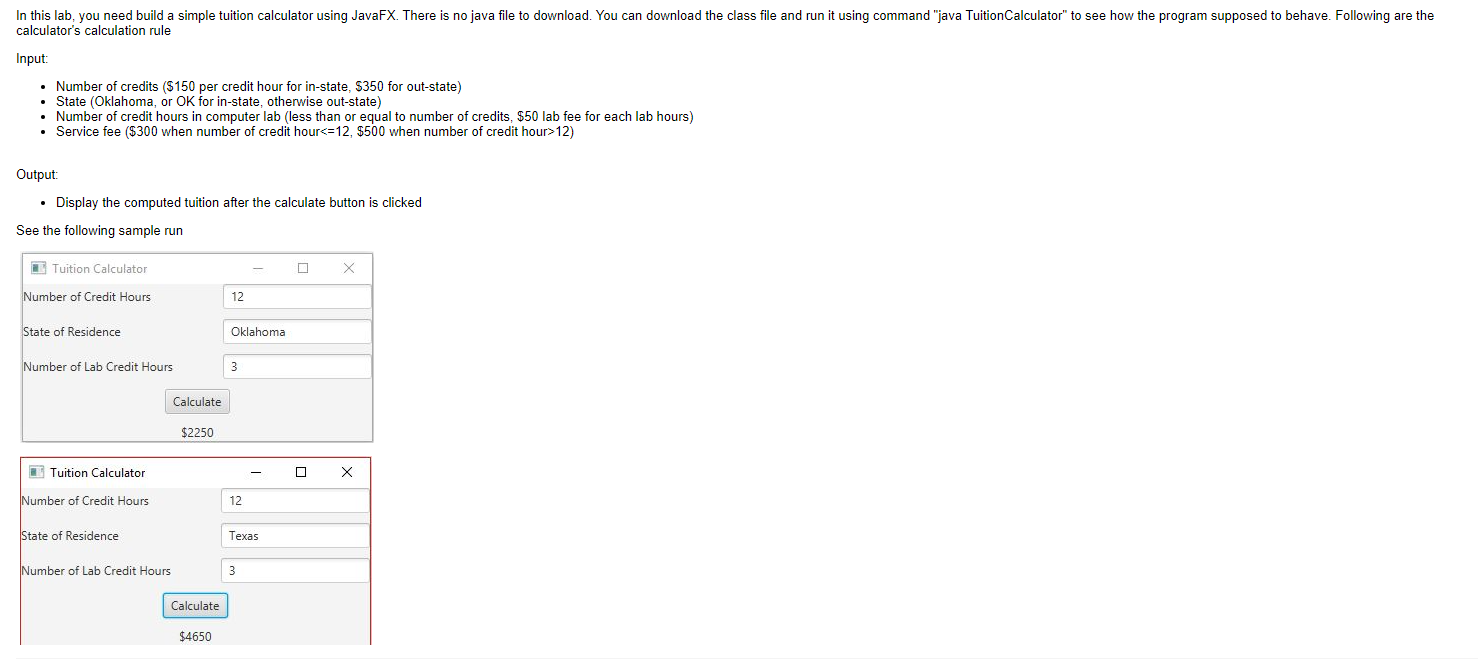 Solved In this lab, you need build a simple tuition | Chegg.com