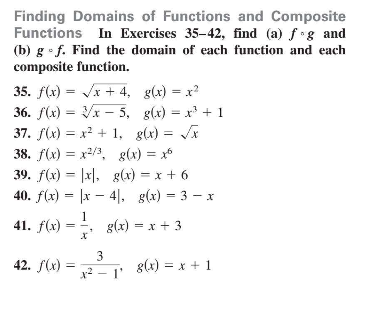 Solved I nedd help with number 40. ﻿ Finding Domains of | Chegg.com