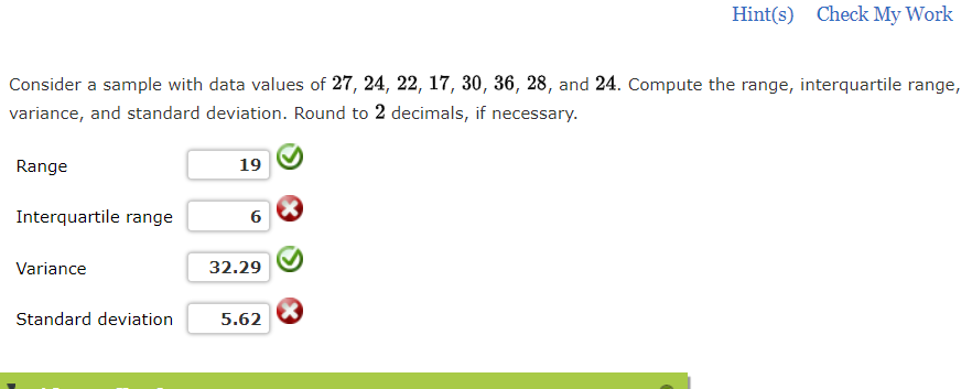 Need interquartile Range and Standard Deviation. | Chegg.com