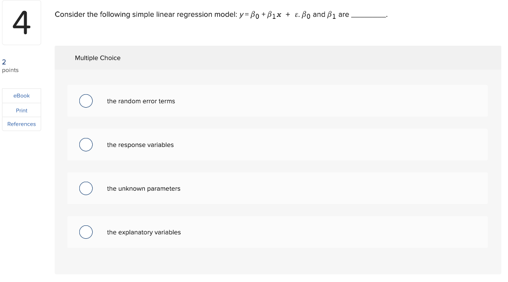 Solved Consider the following simple linear regression | Chegg.com
