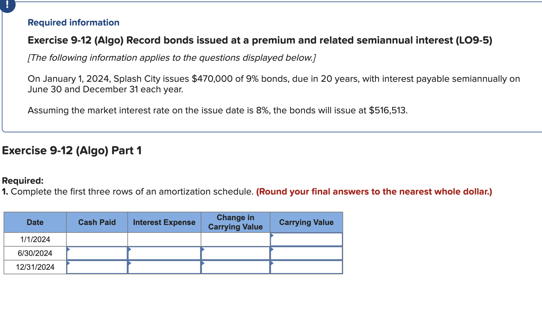 Solved Required informationExercise 9-12 (Algo) ﻿Record | Chegg.com