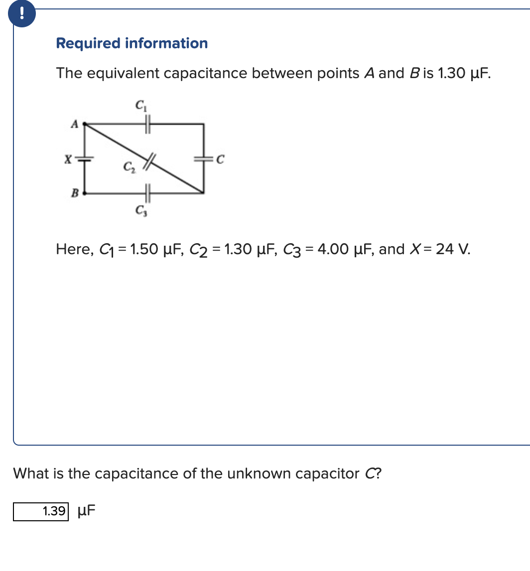Solved !Required informationThe equivalent capacitance | Chegg.com