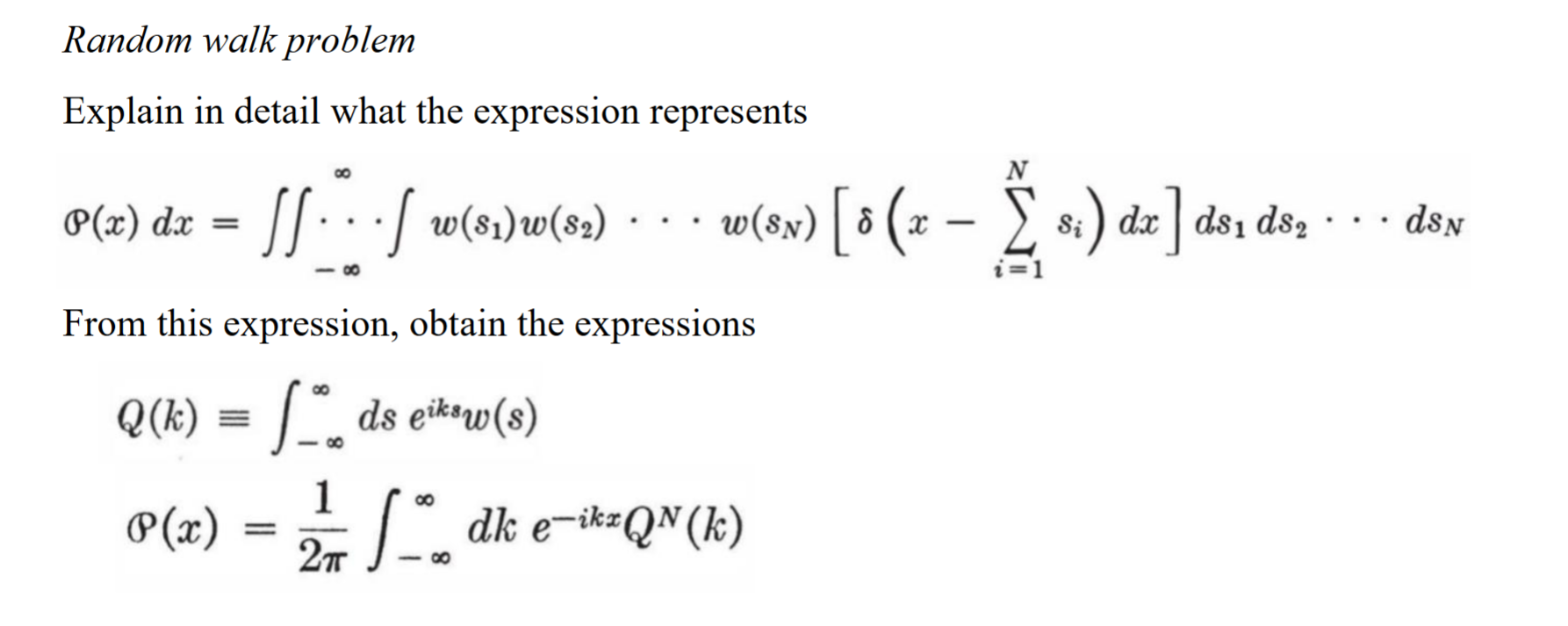Solved Random walk problem Explain in detail what the | Chegg.com