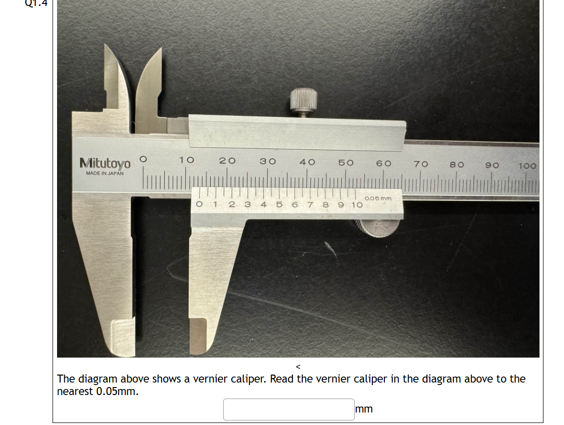 Solved The diagram above shows a vernier caliper. Read the | Chegg.com