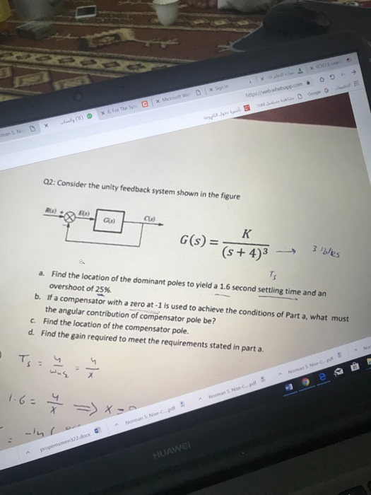 Solved S. The system shown in Figure P4.6 has a unit step | Chegg.com