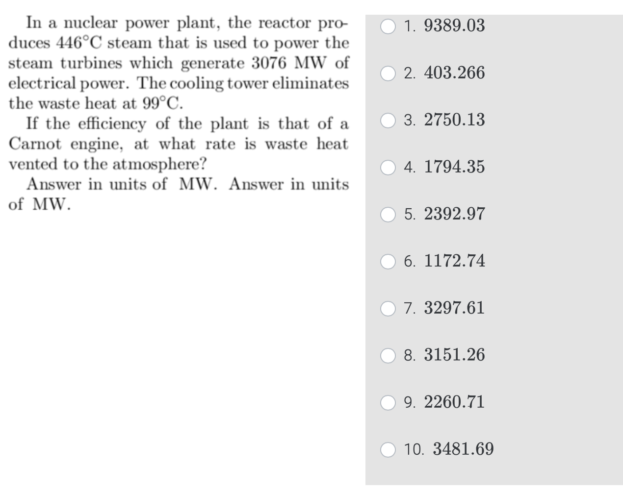 Solved In a nuclear power plant, the reactor pro- 1. 9389.03 | Chegg.com