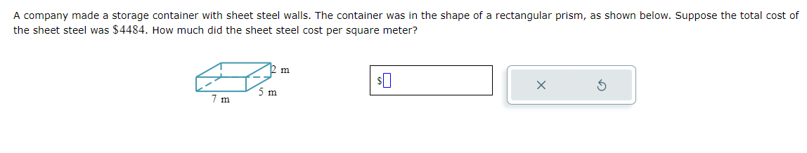 Solved A company made a storage container with sheet steel | Chegg.com