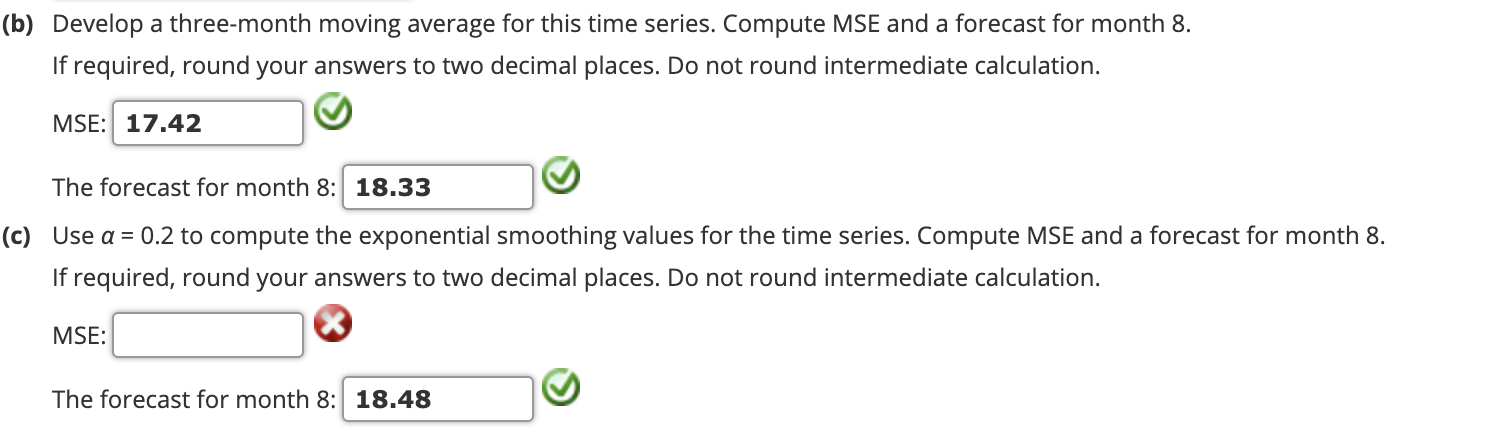 Solved Consider the following time series data: | Chegg.com