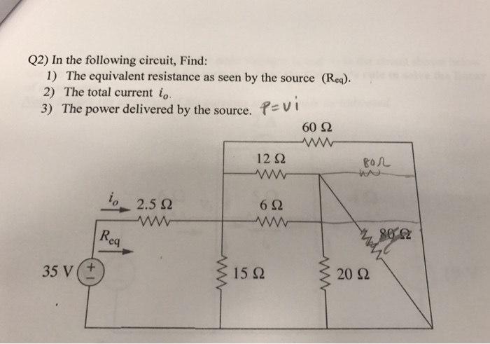 Solved Q2) In the following circuit, Find: 1) The equivalent | Chegg.com