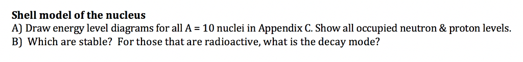 Shell model of the nucleus A) Draw energy level | Chegg.com