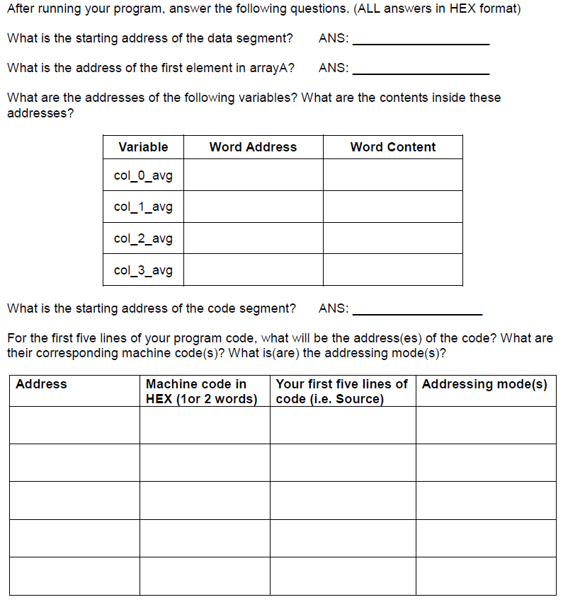 Part A Write a MIPS assembly program to process a 5x4 | Chegg.com
