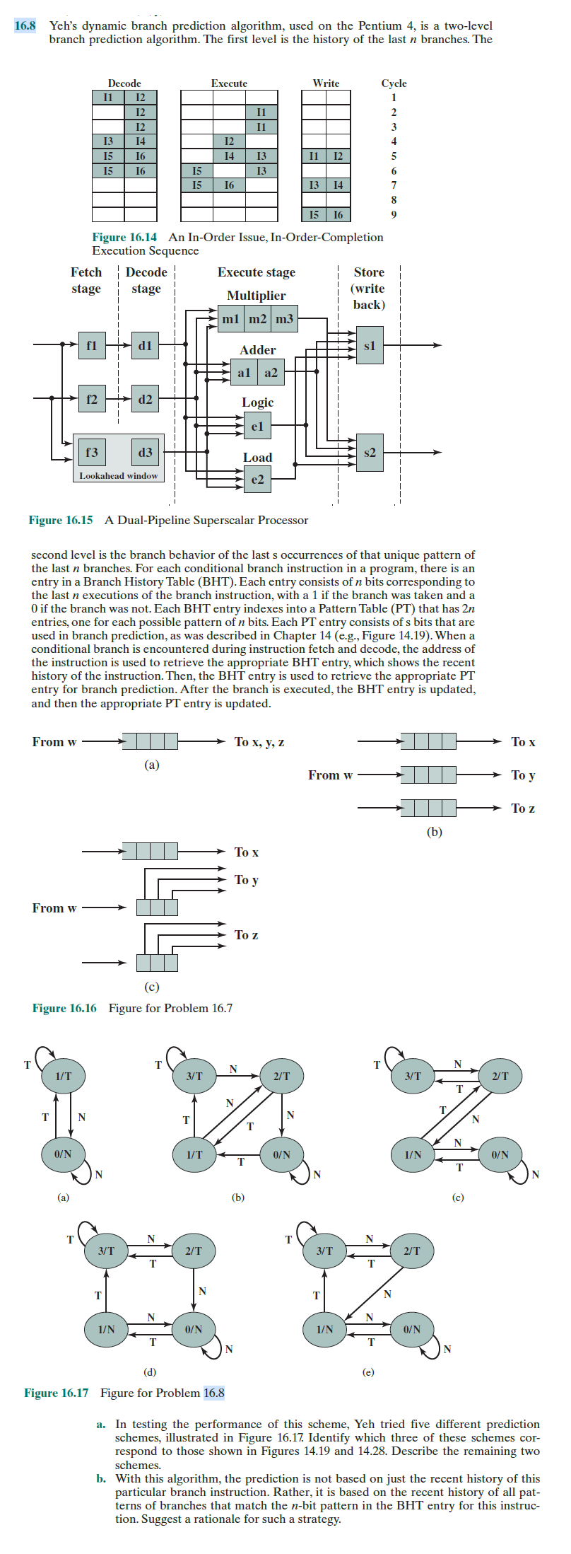 Solved 16.8 Yeh's dynamic branch prediction algorithm, used | Chegg.com