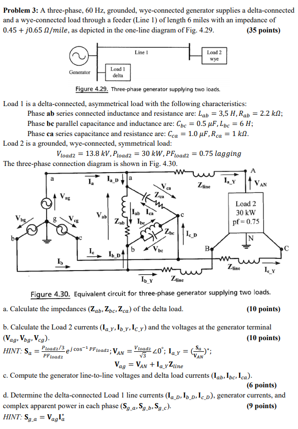 Problem 3: A three-phase, 60 Hz, grounded, | Chegg.com