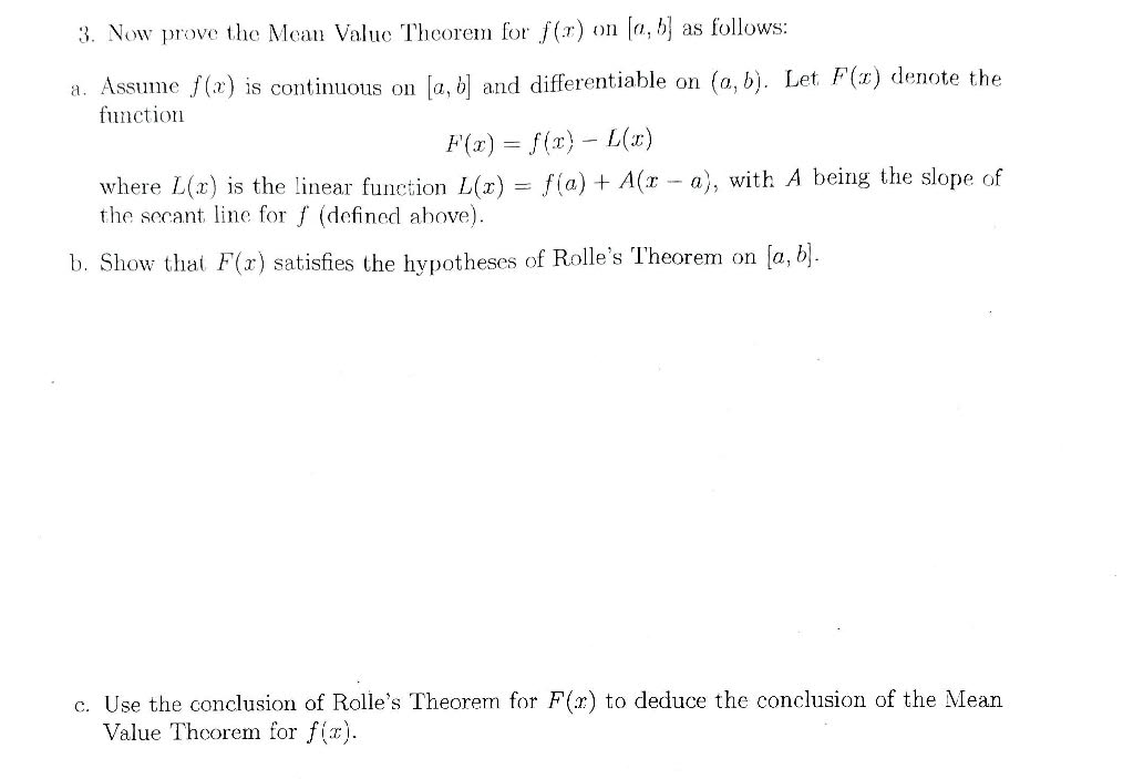 Solved I know what the Rolles theorem and Mean Value Theorem | Chegg.com
