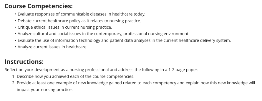 Solved Course Competencies: - Evaluate responses of | Chegg.com