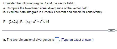 Solved Consider the following region R and the vector field | Chegg.com