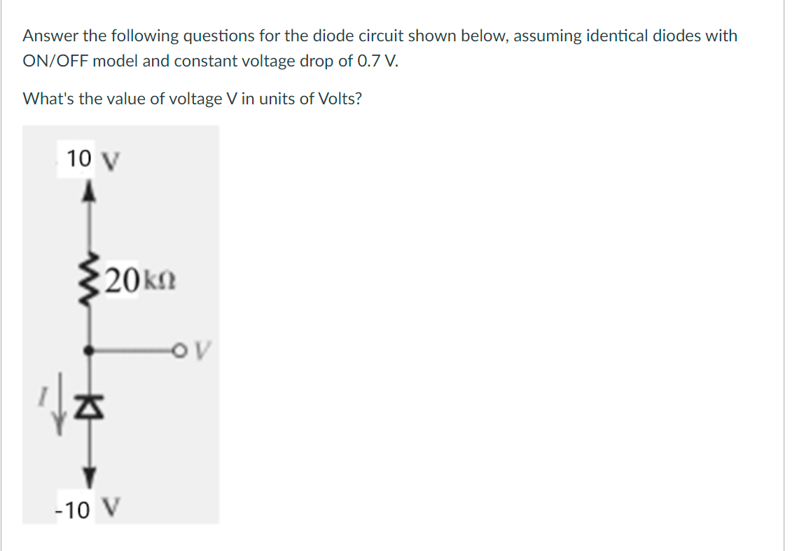Solved Answer the following questions for the diode circuit | Chegg.com