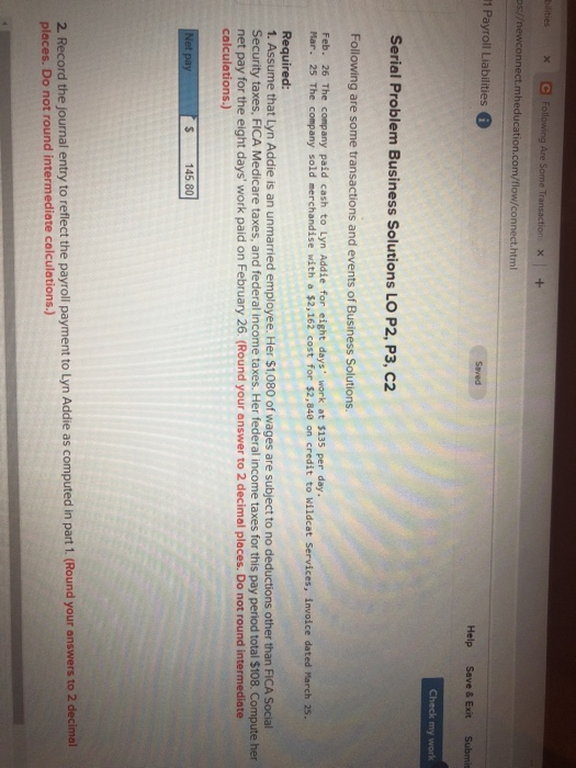 Solved newconnect mheducat low/connect.html 1 Payroll | Chegg.com